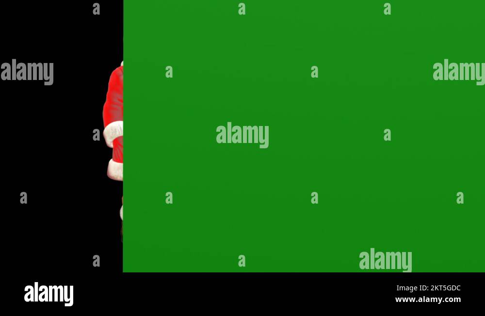 santa claus peeking animation with green screen Stock Video Footage - Alamy