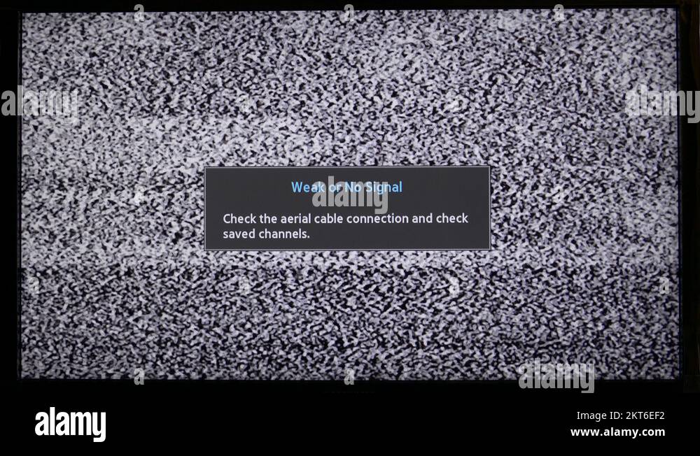 Ungraded: LCD Television Set Displays Static Noise and Message "Weak or ...