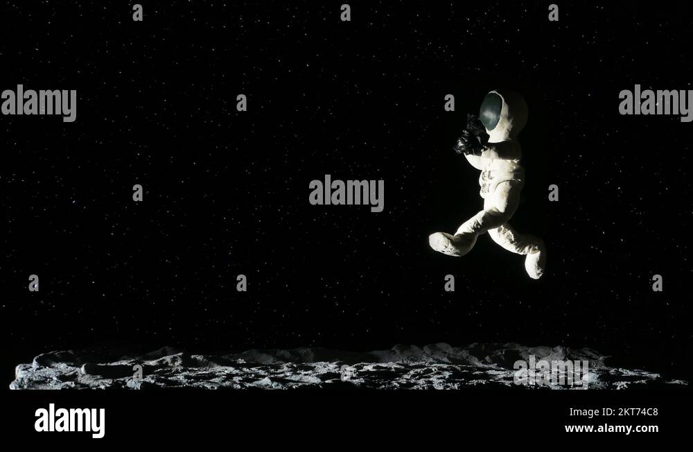 Astronaut Jumping on Moon Stop Motion Animation, 4K Stock Video Footage ...