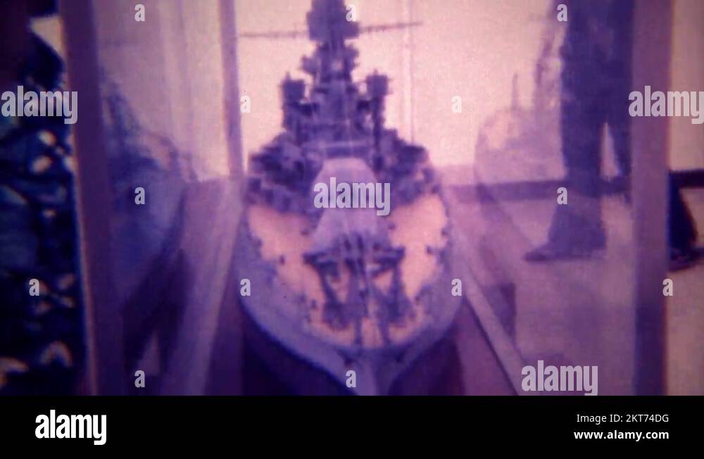 1973: USS Arizona ship memorial model and ship top breaching waterline ...