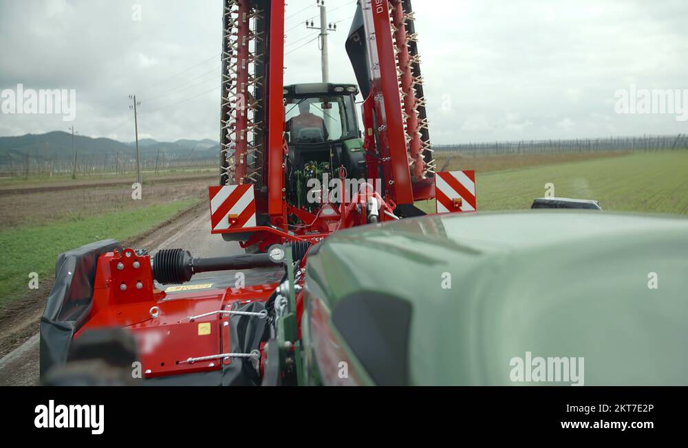Second tractor park just after the first tractor Stock Video Footage ...