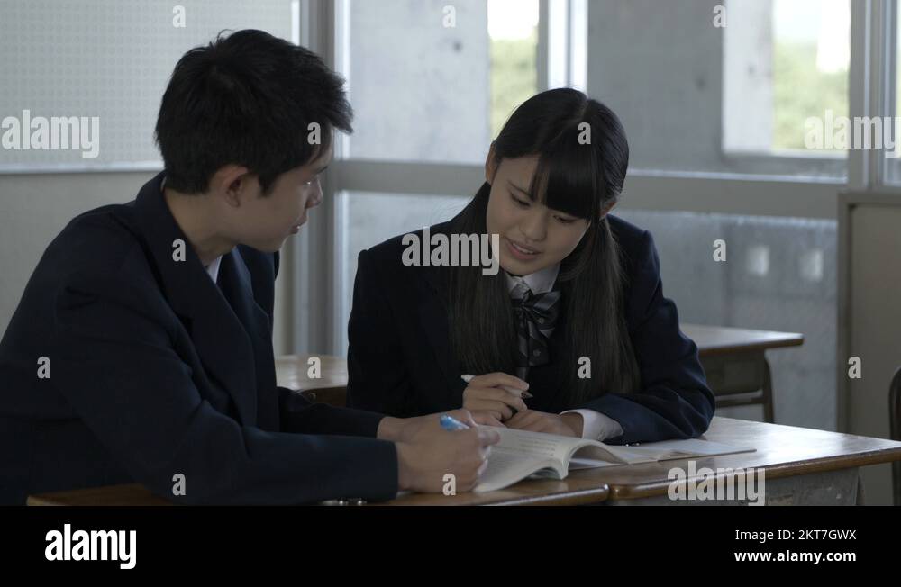 Japanese high-school students studying in the classroom Stock Video ...