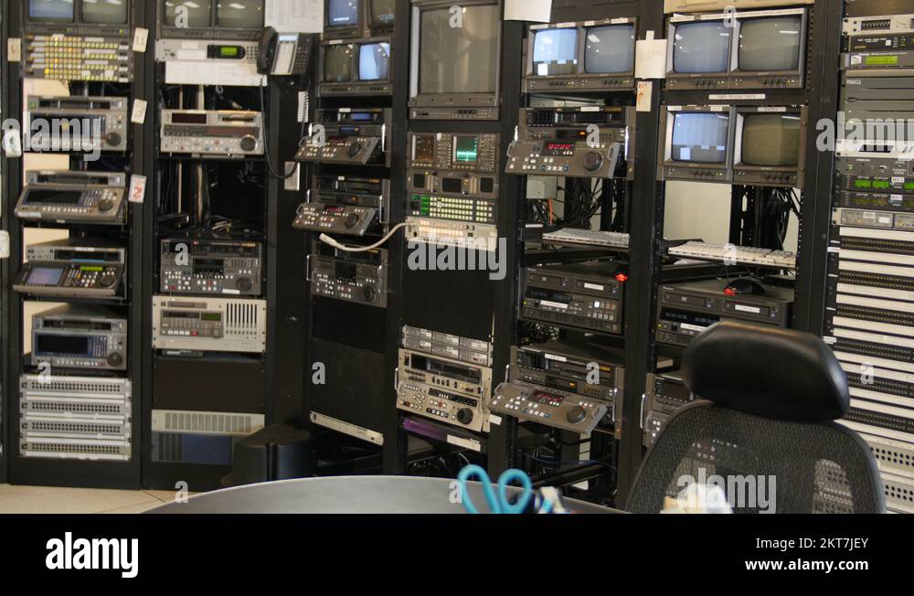 4K MAN WORKS IN TV STUDIO CONTROL ROOM Stock Video Footage - Alamy