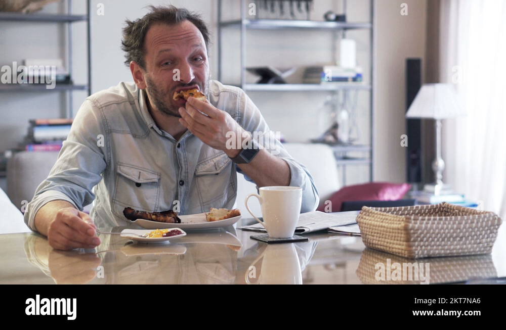 Man eating sandwich at table Stock Videos & Footage - HD and 4K Video ...