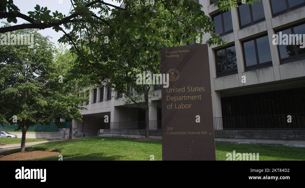 Frances Perkins Building sign in front of Labor Department Building ...