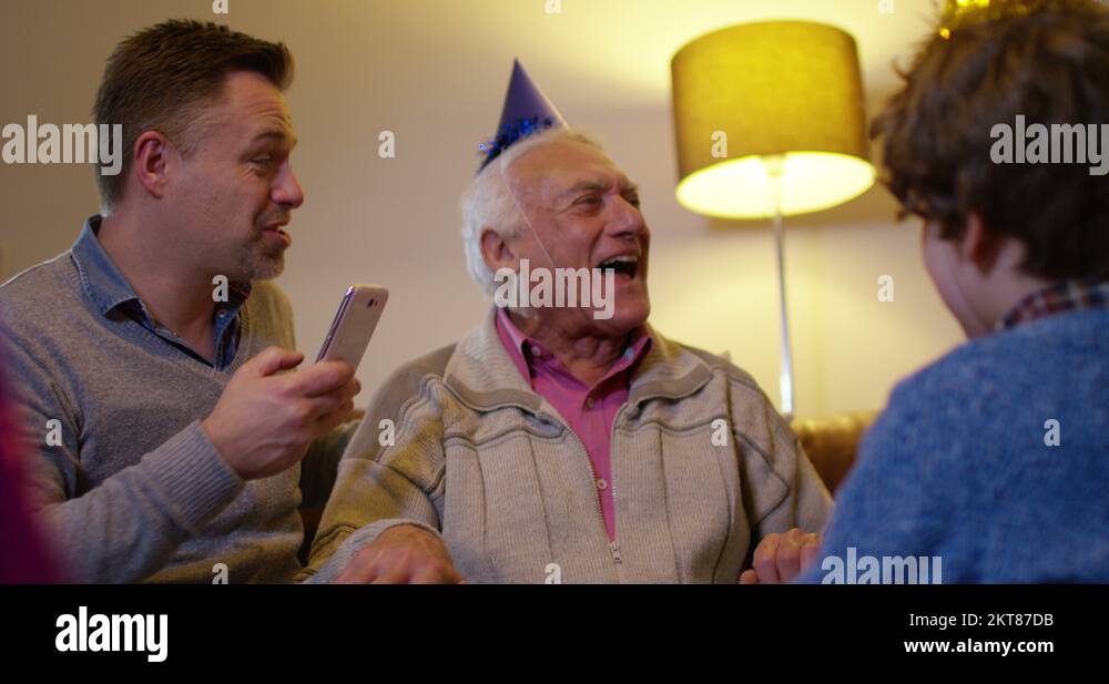 4K Family generations birthday party - whole family together with ...