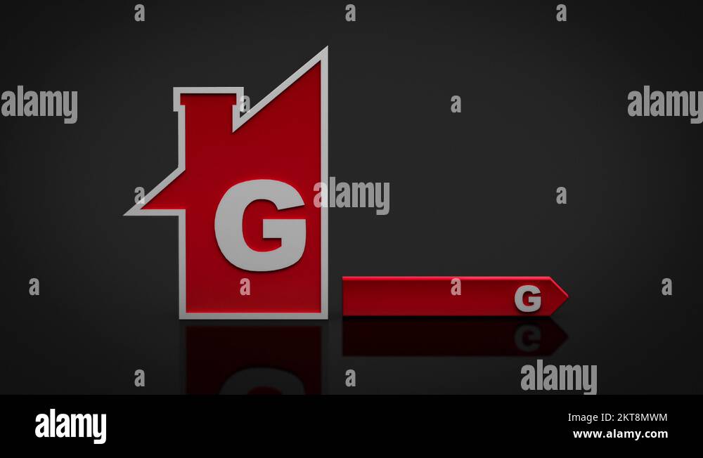 Energy efficiency rating chart. From red (G) to green (A). Alpha matte ...