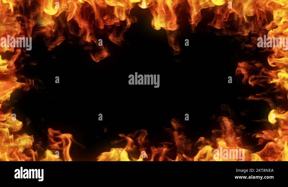 Highly detailed flame border. Alpha matte. Perfect to compose. Loopable ...