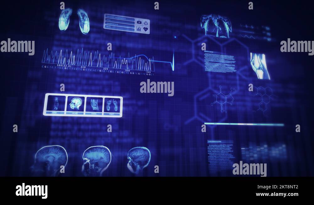 Multiple MRI, DNA and chromosome videos and data. Loopable. 4 in 1 file ...