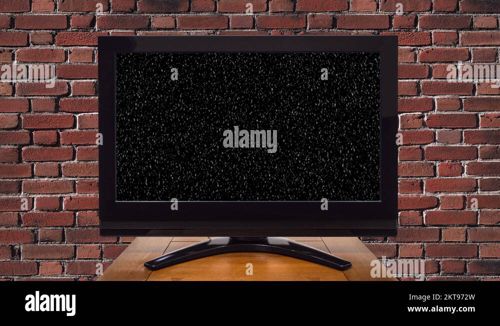 Flat Screen Television with Static Zooming into Chroma Key Green Screen ...