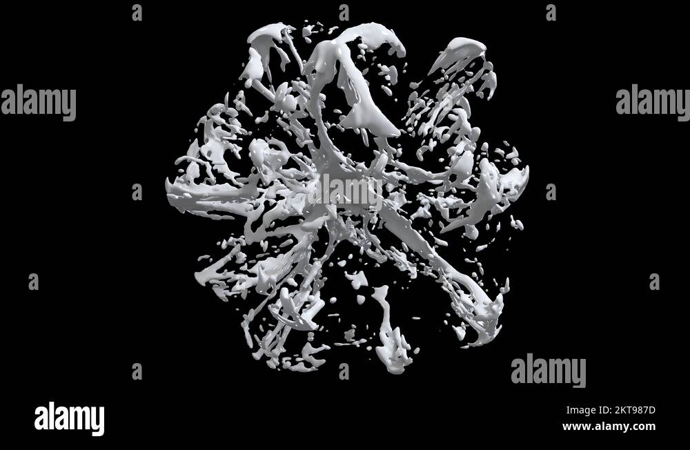 Splashing white paint. Explosion in Slow motion. Alpha mask included ...