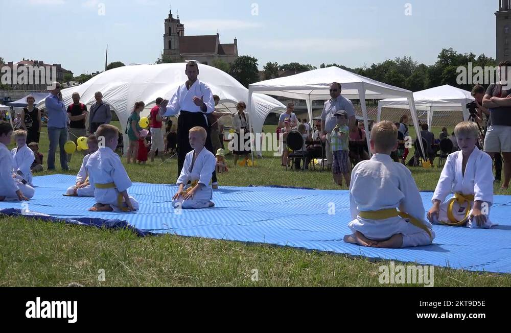 Martial kids train hand twist technique under master supervision. 4K ...