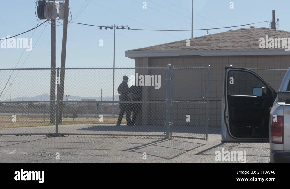 Border Patrol Agents Talking Near the US Border with Mexico in the ...