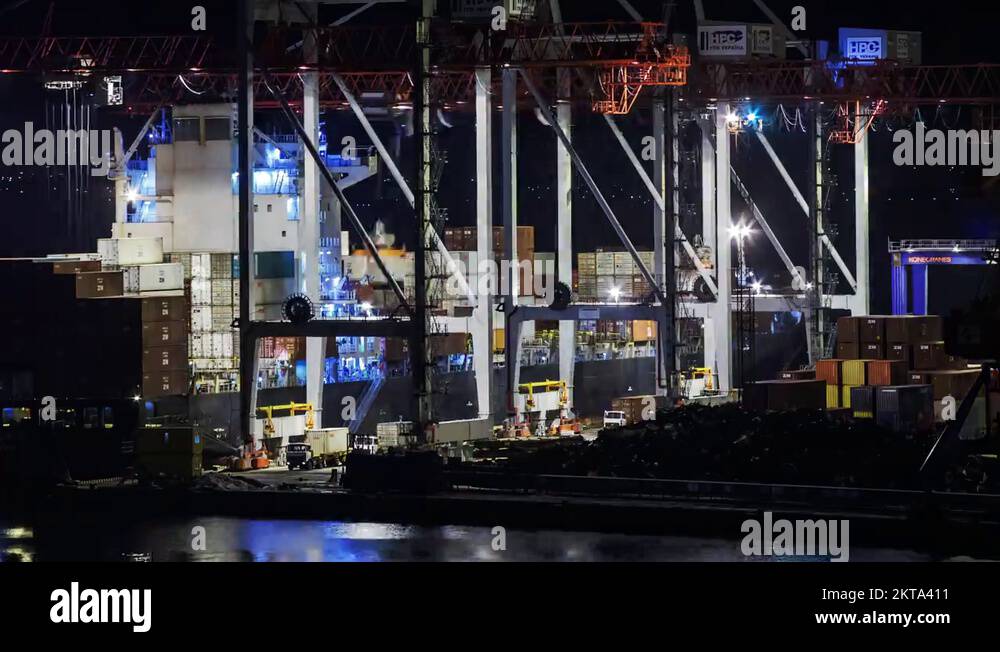Container ship night in port Stock Videos & Footage - HD and 4K Video ...