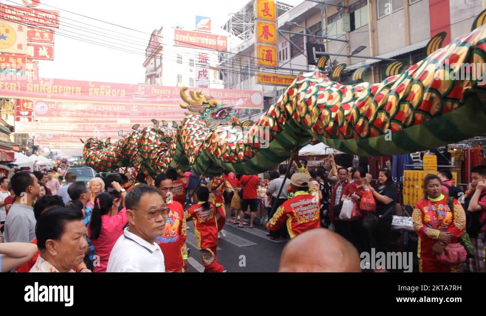 Chinese dragon parade during the celebration of the Chinese New Year in ...