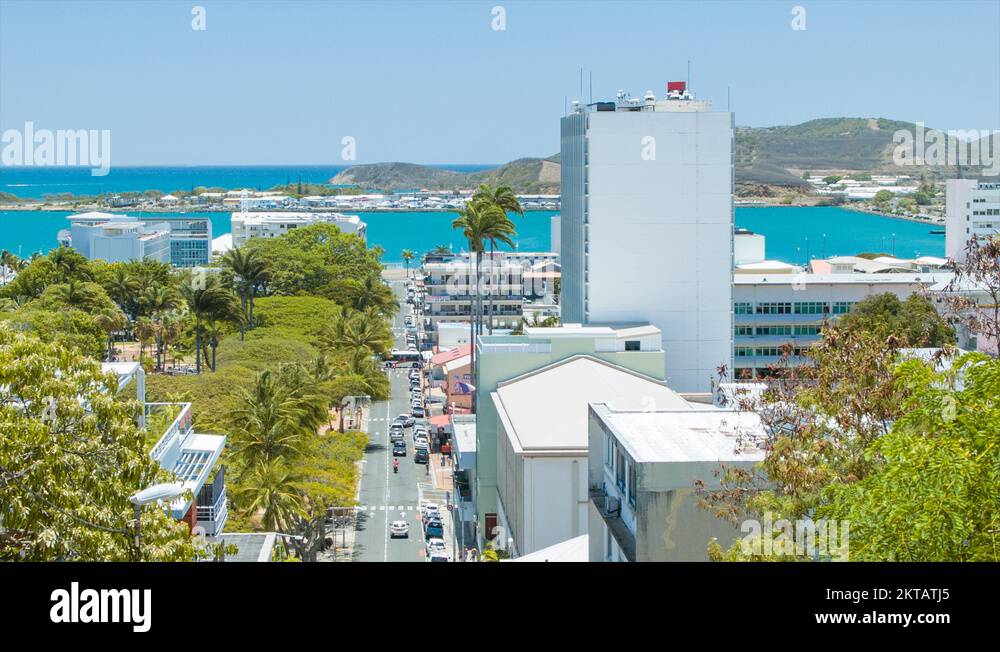 Nouméa New Caledonia City Overlook to Moselle Bay Stock Video Footage ...