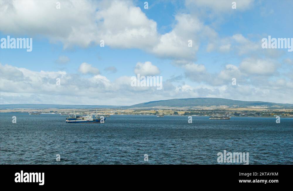 Punta Arenas Chile Harbor with Old Fishing Boats Stock Video Footage ...