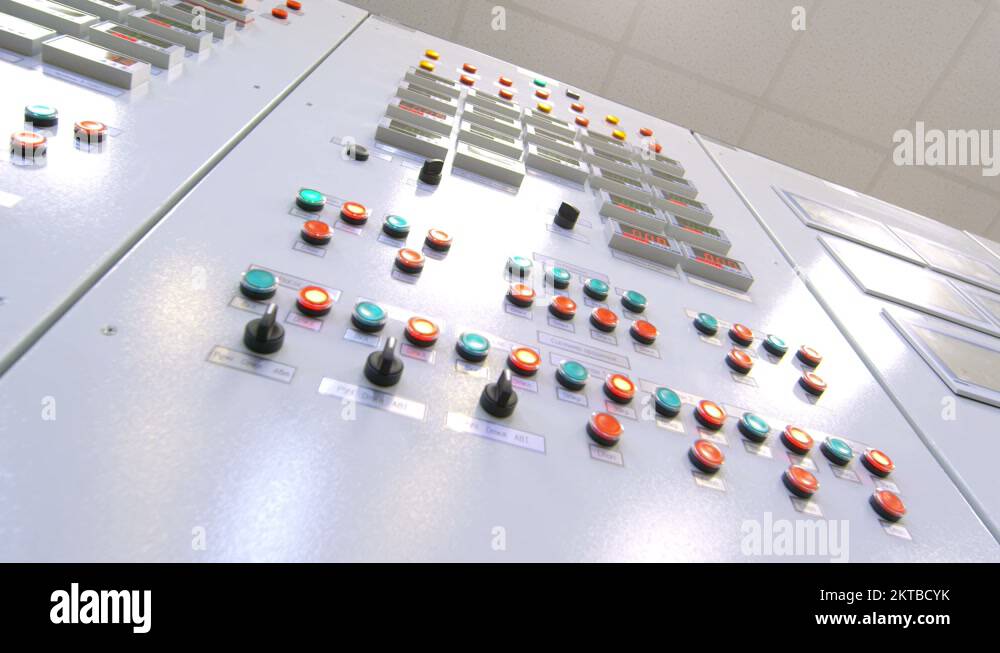 new modern industry control panel with buttons, sensors and switches ...