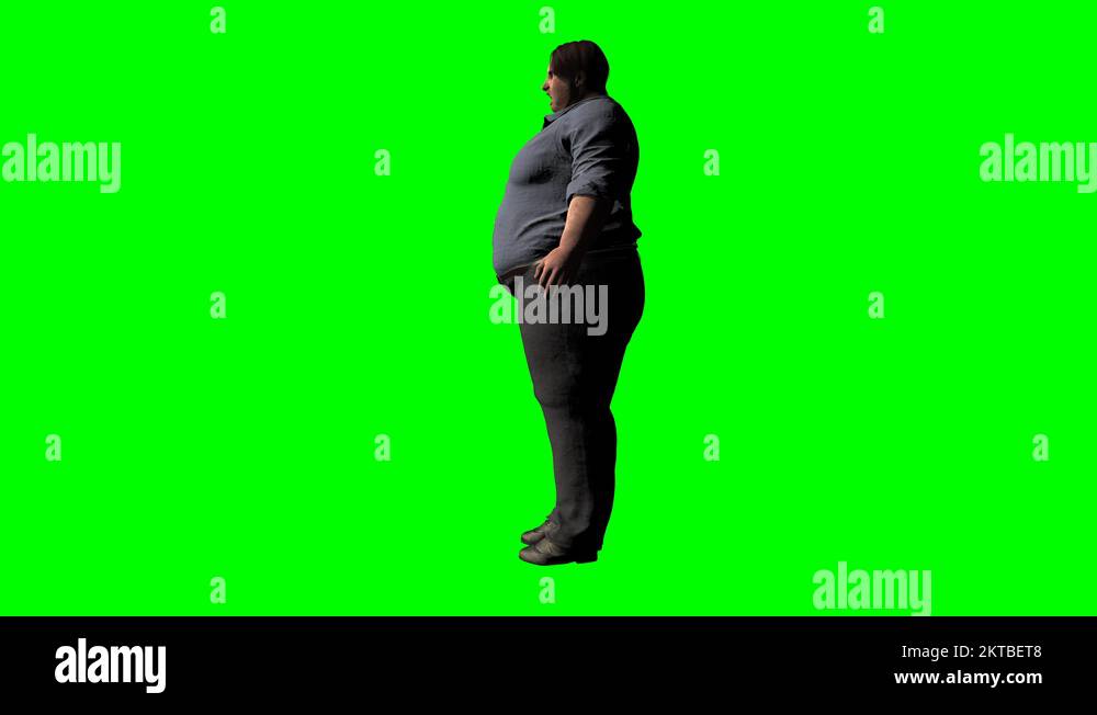 Man getting Fat Time Lapse Green Screen (Side view Stock Video Footage ...