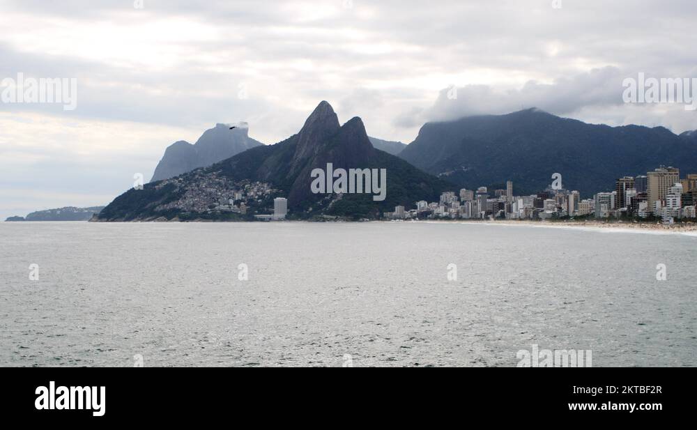 Beach in Rio de Janeiro, Brazil. Famous Ipanema, Brasil. Morro Dois ...