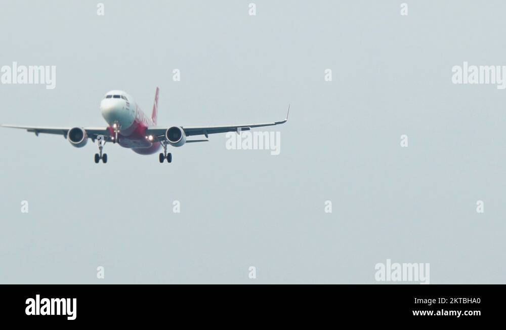 Passenger Plane on Final Approach for Landing in a Crosswind. Video ...