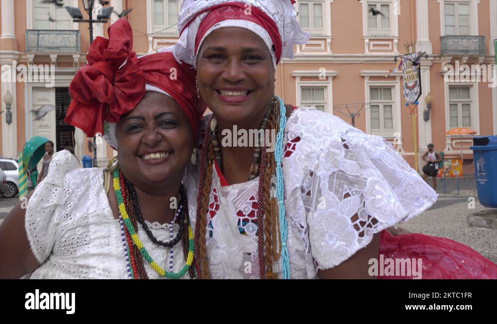Afro Brazilian ladies in traditional dress in Salvador, Brazil Stock ...