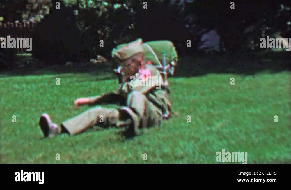 1967: Boy scout full outfit garb heavy backpack prepares camping trip ...
