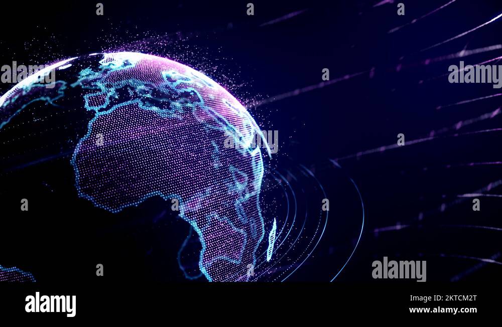 Digital world spinning globe looping animation Stock Video Footage - Alamy
