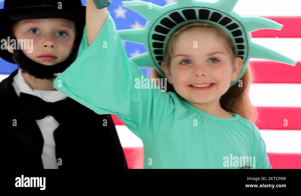 Children dressed up like patriotic characters Stock Video Footage - Alamy