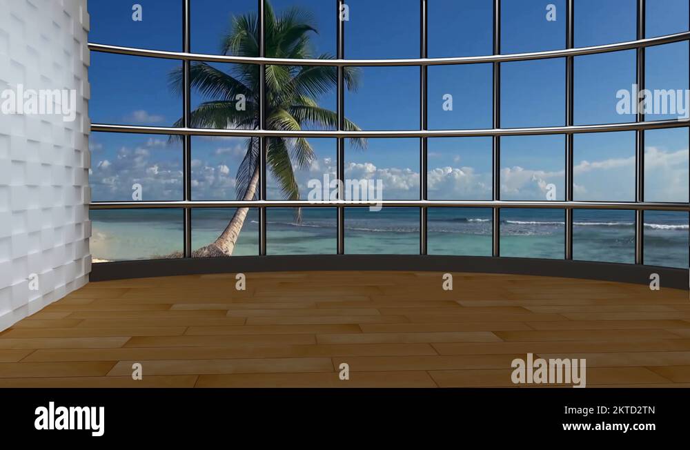 News TV Studio Set 154-Virtual Green Screen Background Loop Stock Video ...