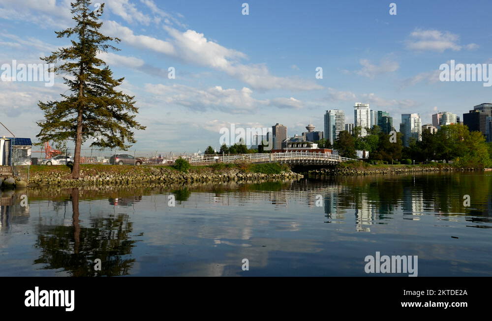 One side view of the Vancouver downtown skyline and waterfront Stock ...