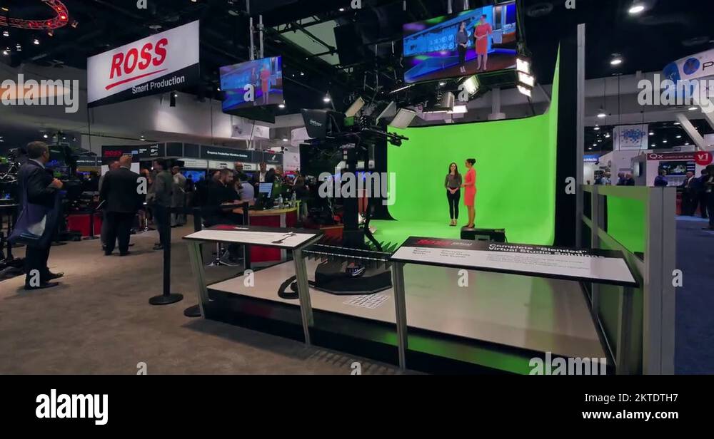 NAB SHOW 2016: Virtual studio green screen chroma key presentation 4K UHD Stock Video Footage ...