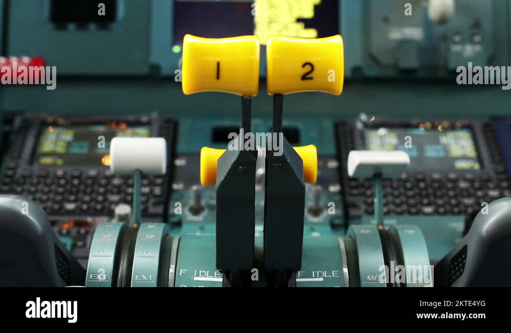 Aircraft building. View inside the cockpit of a passenger plane Stock ...