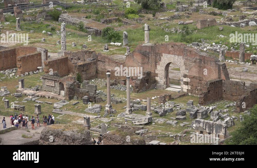 4K Roman Forum in Rome, Italy, Ruins, Columns Temple, Historical ...