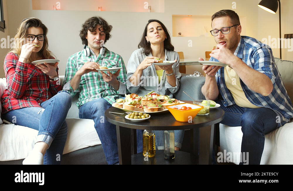 Smiling friends together lunch Stock Videos & Footage - HD and 4K Video ...