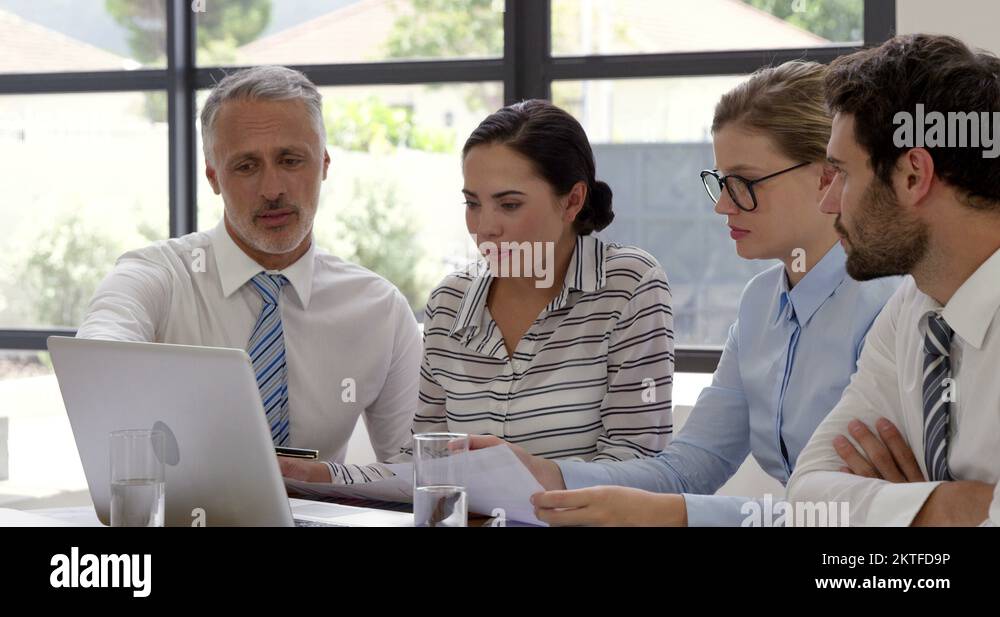 Concentrated business people speaking together Stock Videos & Footage ...