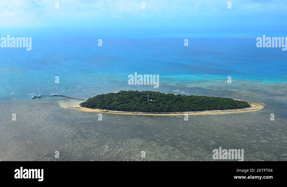 Aerial view of Green Island reef at the Great Barrier Reef Queensland ...