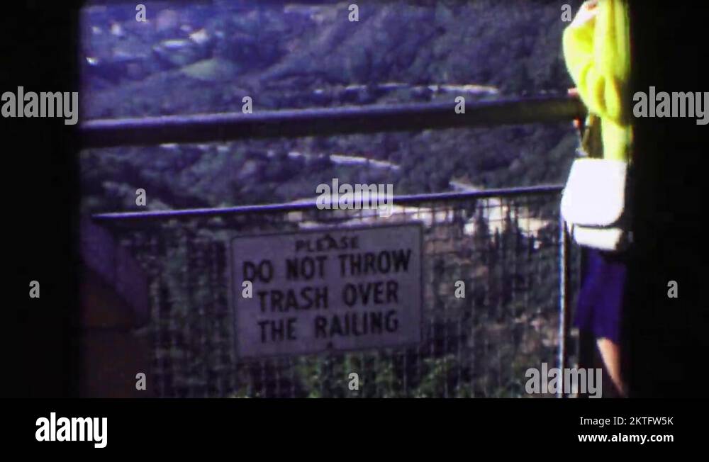 1969: Do Not Throw Trash Over Railing sign Hollywood hills overlooking ...