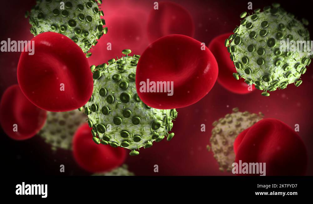 Visualization of HIV virus and red blood cells Stock Video Footage - Alamy