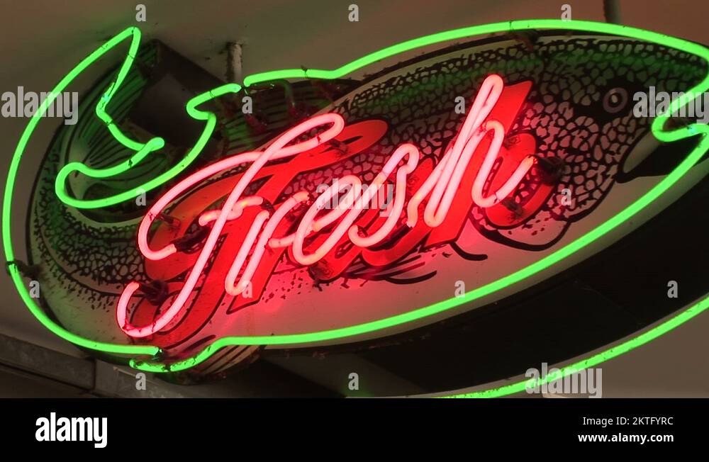 Fresh fish sign neon sign Stock Videos & Footage - HD and 4K Video ...