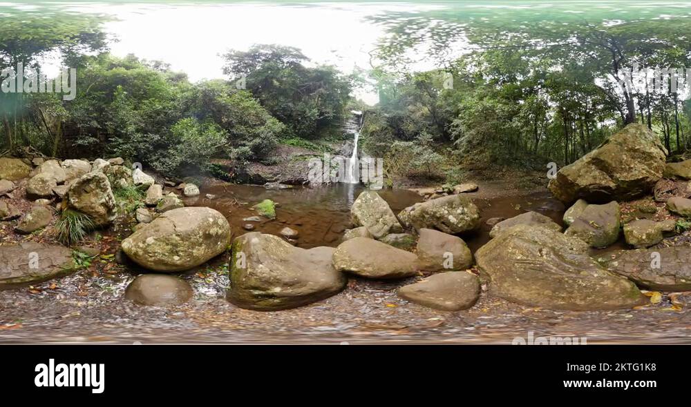 360VR Waterfall and the natural rainforest environment virtual reality ...