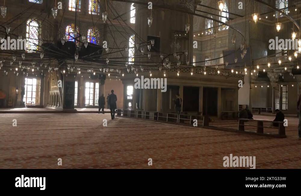People praying blue mosque istanbul noon prayer Muslims Fatih ...