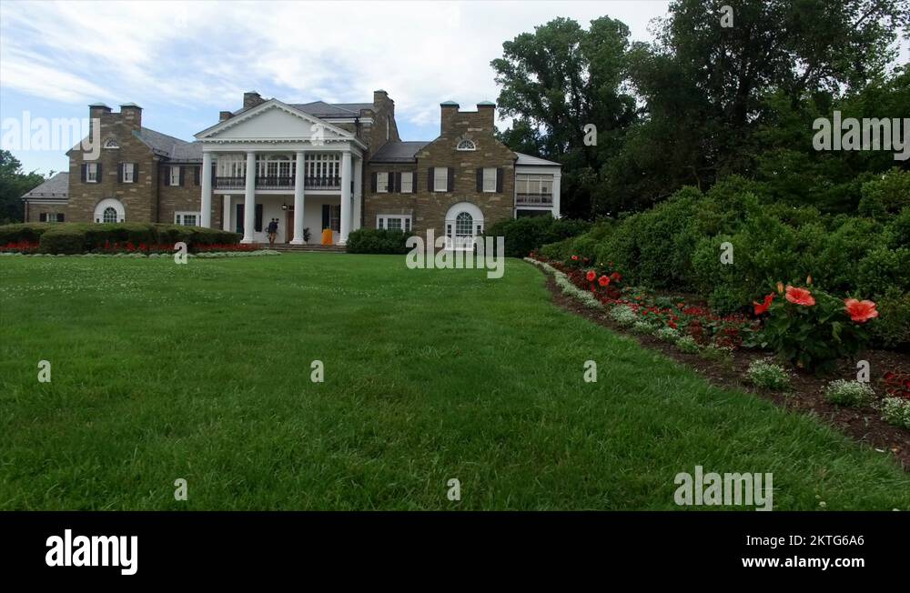 Glenview Historic Neo-Classical Revival Style Mansion Dolly Shot Stock ...