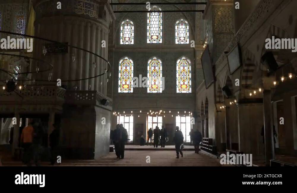 People praying blue mosque istanbul noon prayer Muslims Fatih ...