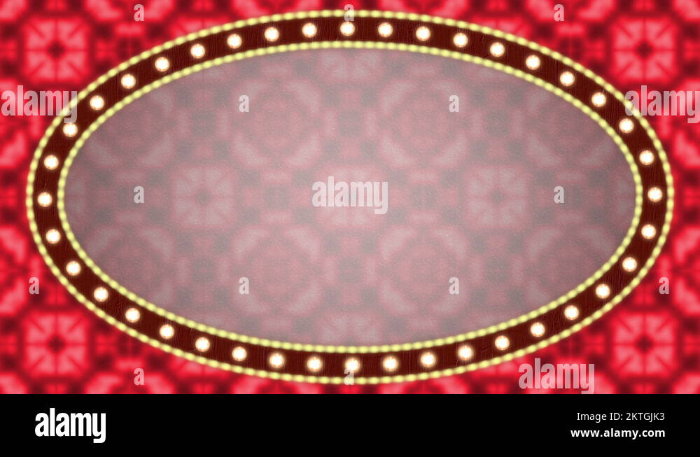 Vintage Flashing Light Neon Sign With Lamps Ellipse Frame Border ...