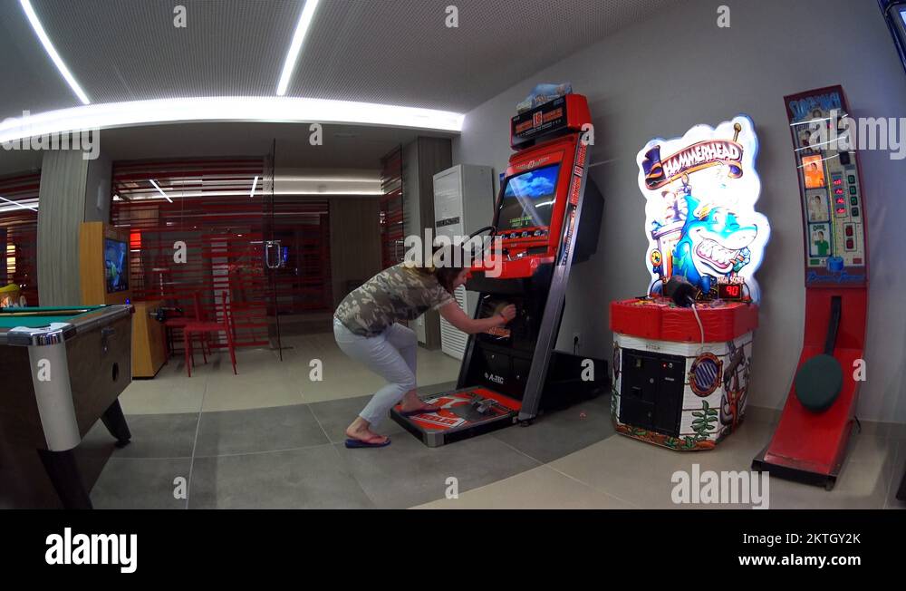 Girl playing racing arcade game Stock Videos & Footage - HD and 4K ...