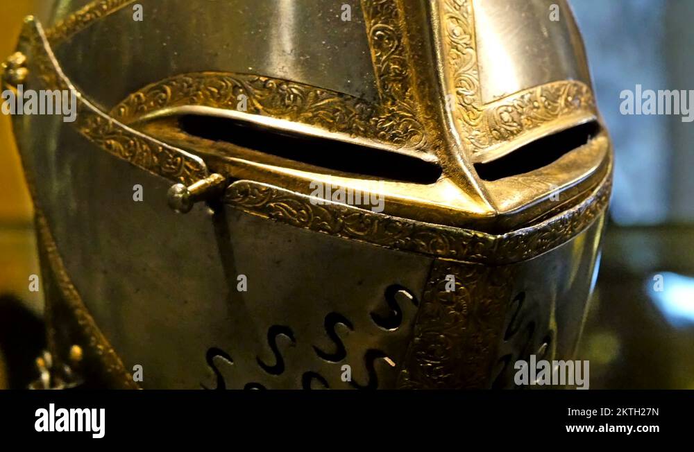 The closer look of the knights head armor Stock Video Footage - Alamy