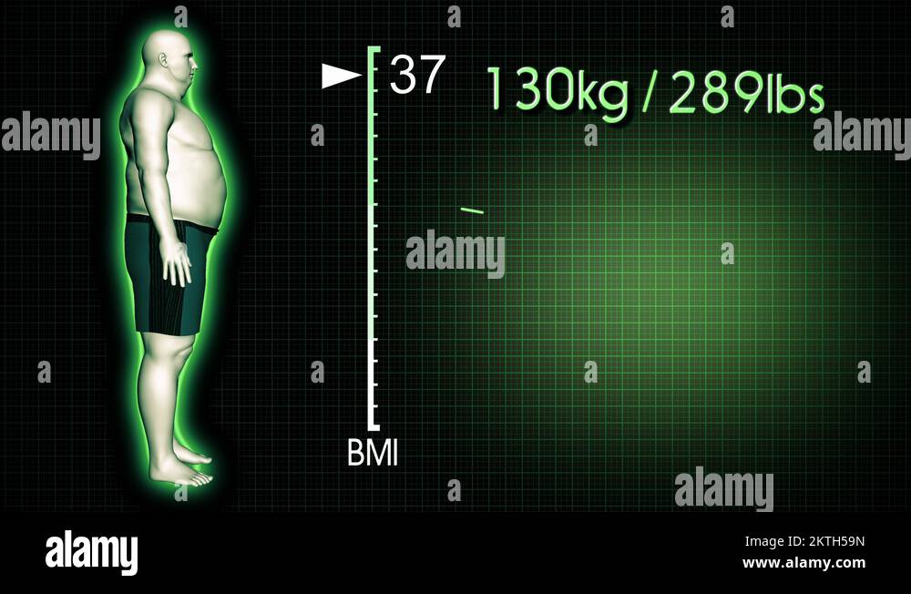 4K Simulation of a Obese Man Loosing Body Weight and BMI Index v2 3 ...