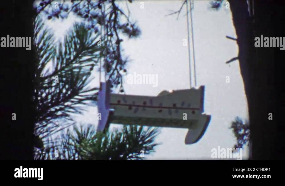 1955: Storyland theme park Rock-a-bye Baby crib hanging from pine tree ...
