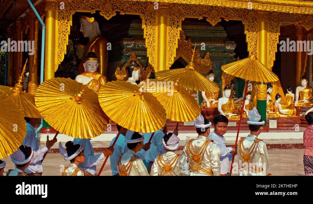 Poy Sang Long ceremony at Shwedagon pagoda Stock Video Footage - Alamy